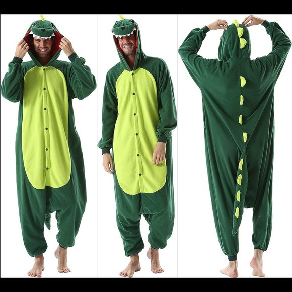 Vintage | Other | New Dinosaur Trex Onesie Onepiece Playsuit Hooded ...